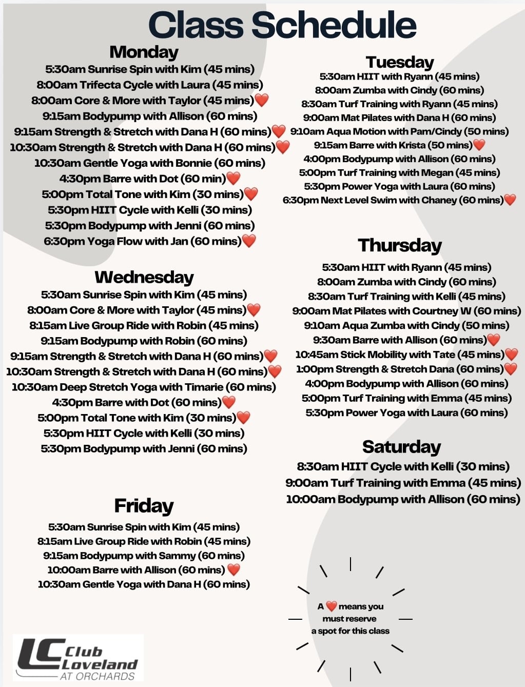 Group Fitness Classes - Club Loveland